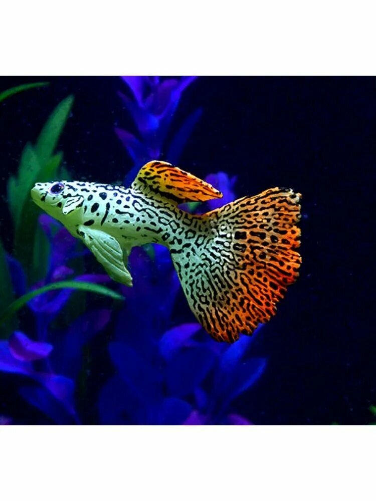 Силиконовые декоративные рыбки гуппи для аквариума морская тематика