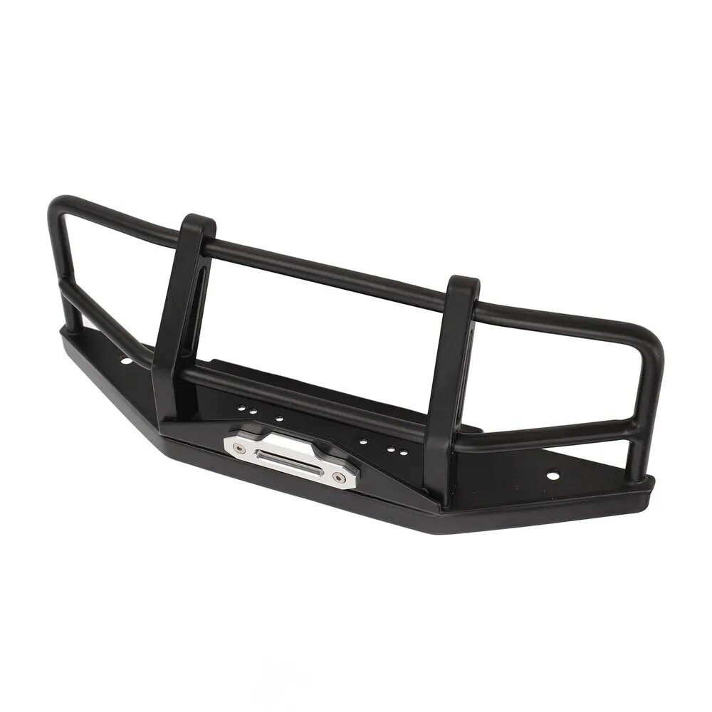 Передний бампер радиоуправляемой машины, черный стальной бампер с площадкой для лебедки