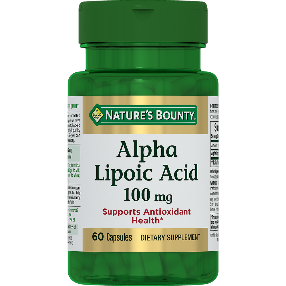 БАД Nature's Bounty Капсулы "Альфа-липоевая кислота 100 мг", 60 шт.