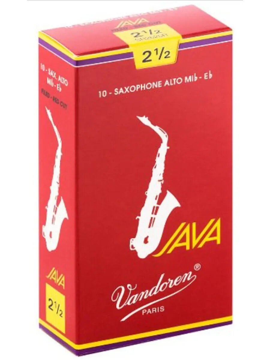 Трости для саксофона альт № 2,5 SR-2625R Java красная 10 шт