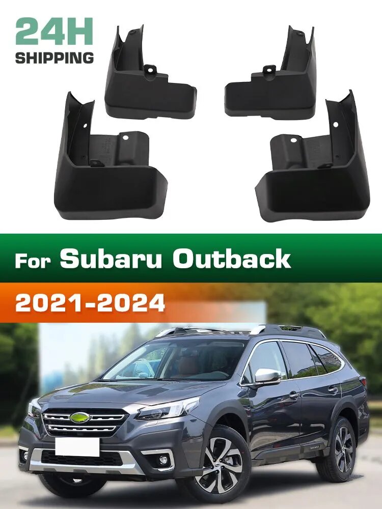 Брызговики для Subaru Outback BT 2021-2024, 4 шт, ABS пластик, черные