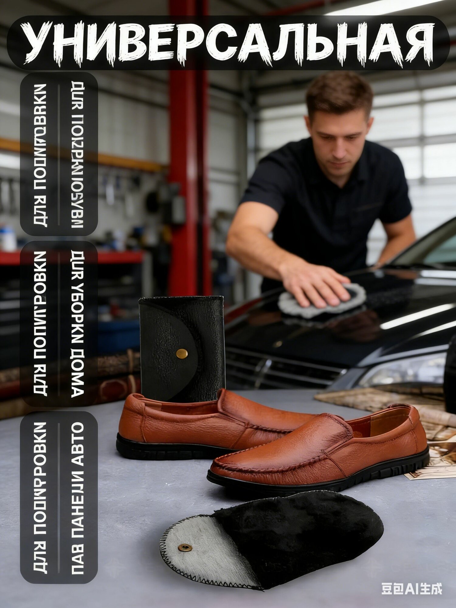 Для полировки обуви и придания блеска тряпка