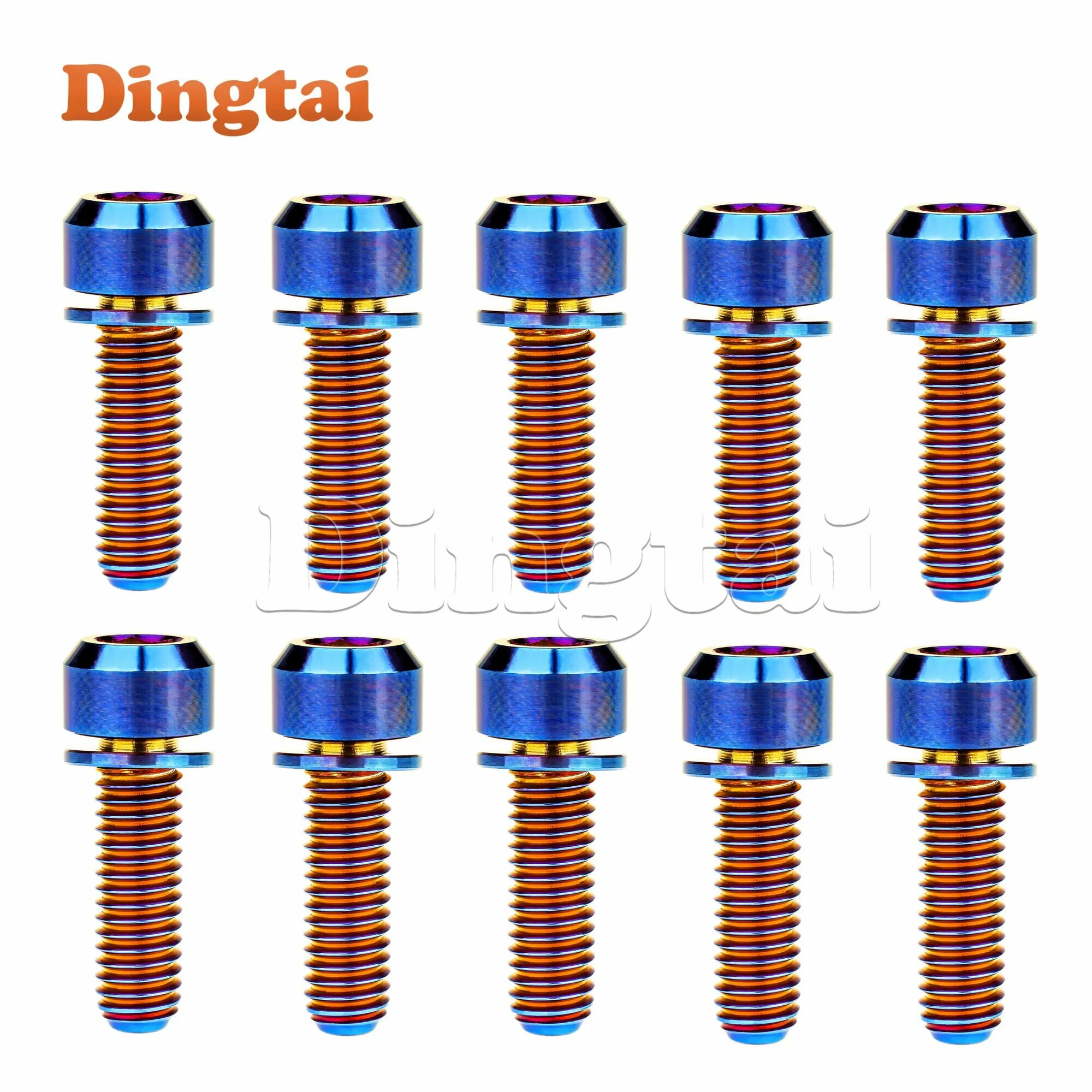 Dingtai Титановые болты M5/M6x16 10 шт. М5 (постельное белье), Burn Blue, 16mm
