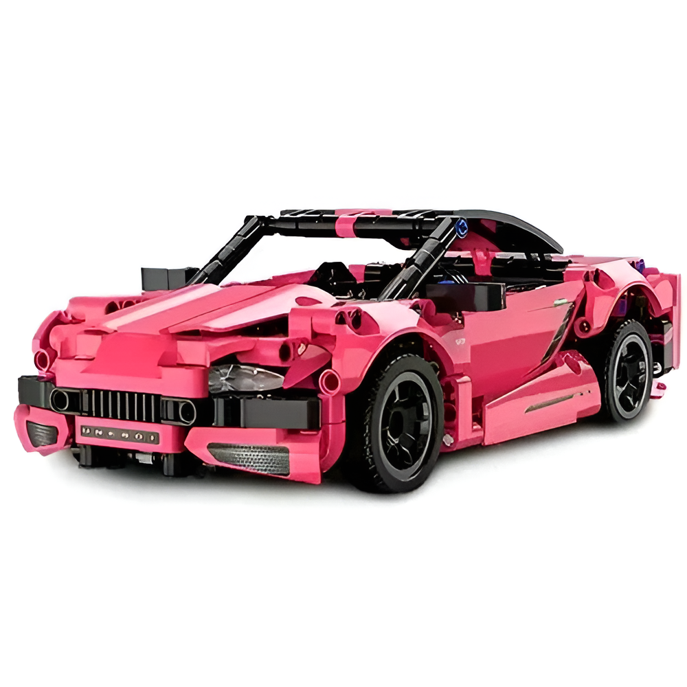 Конструктор ONEBOT Building Block "Supercar", пластик, 500 деталей, розовый