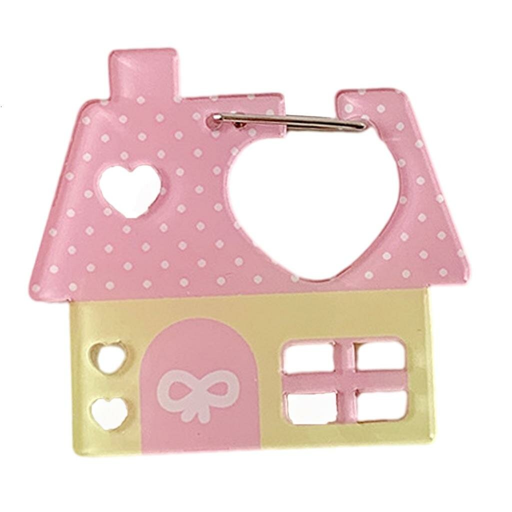 Лёгкий карабин для ключей, Маленький розовый домик