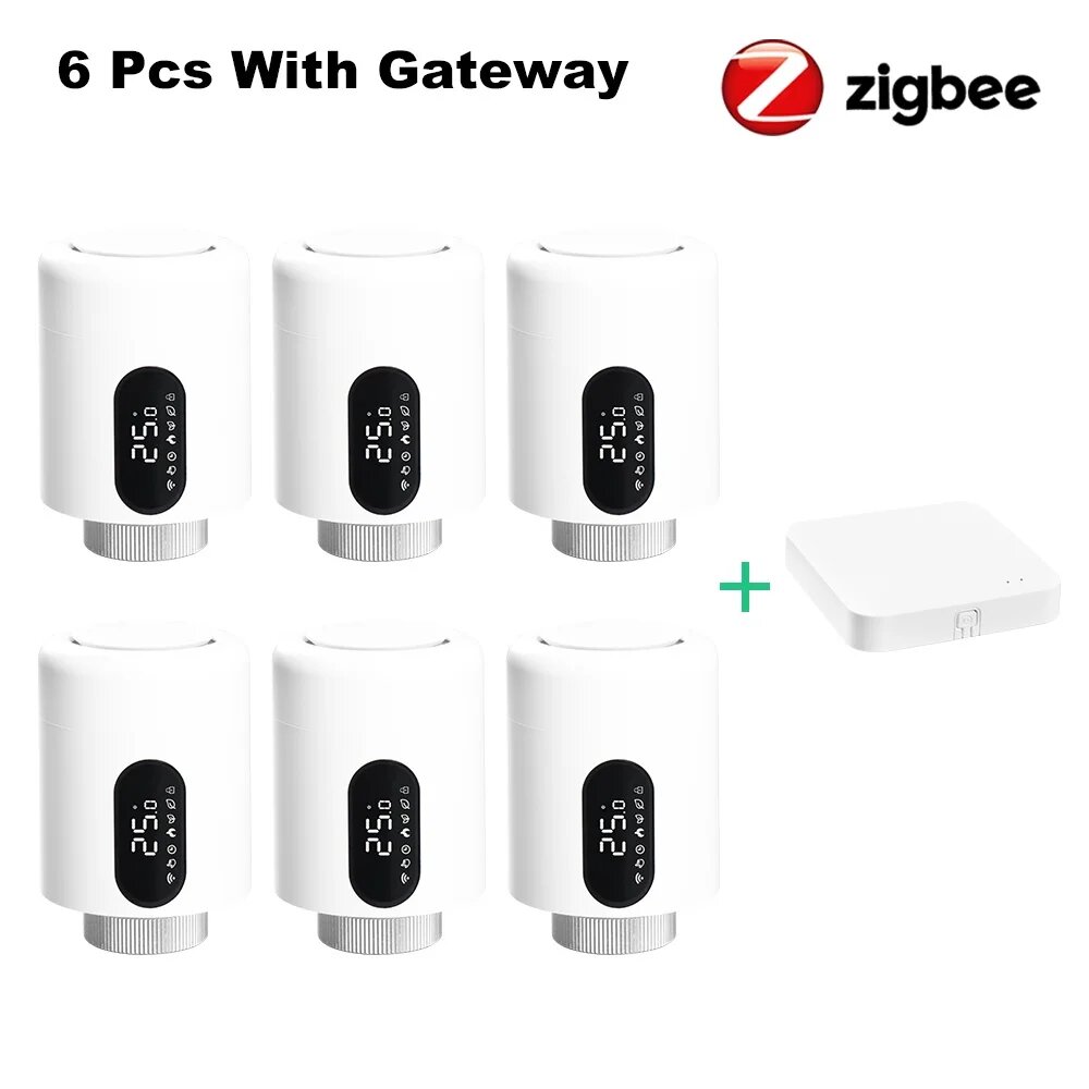 6 шт. Zigbee термостатов с хабом