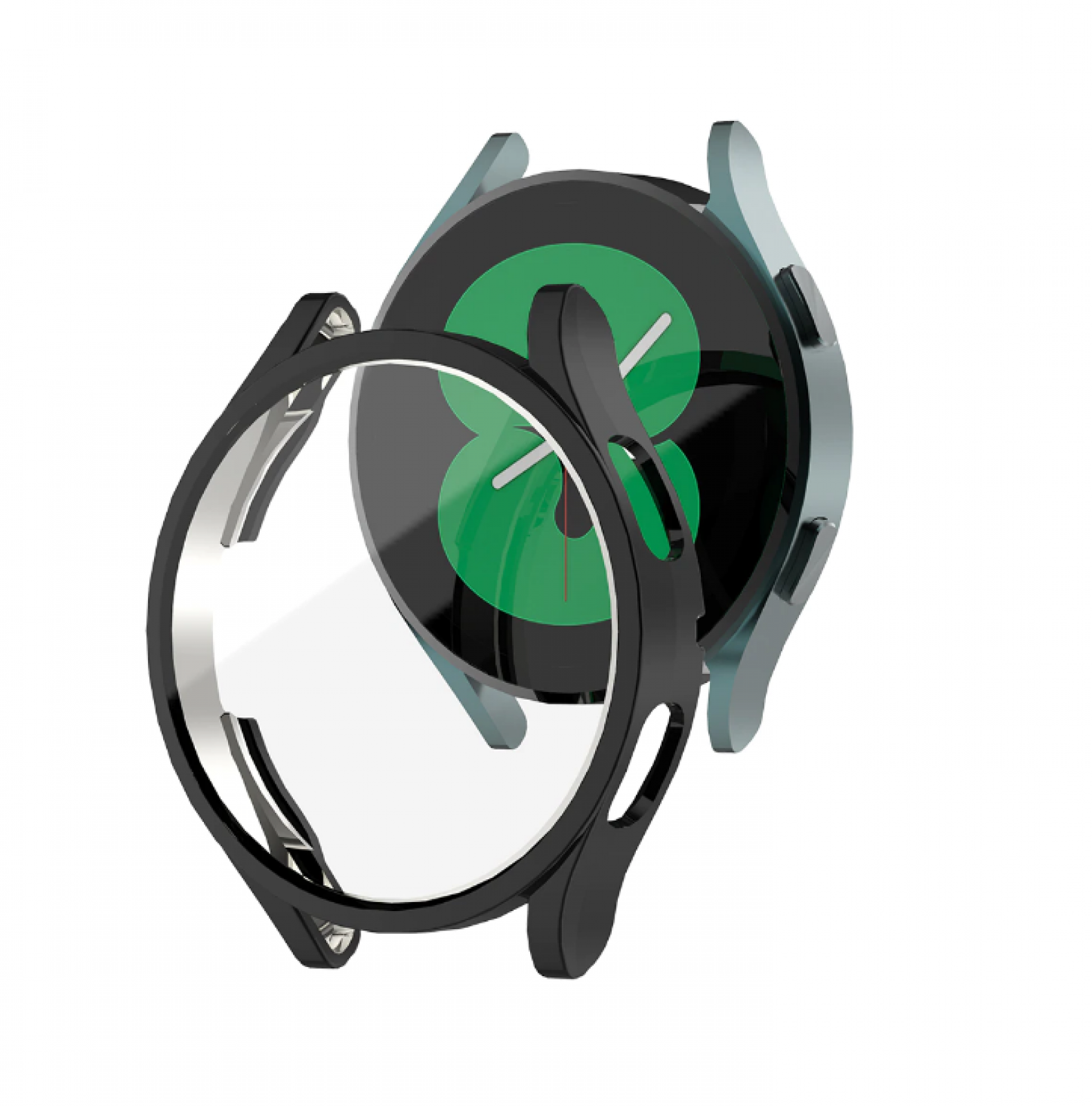 Защитный бампер-чехол MyPads для Samsung Galaxy Watch 4 44мм из тонкого силикона, противоударный, черный