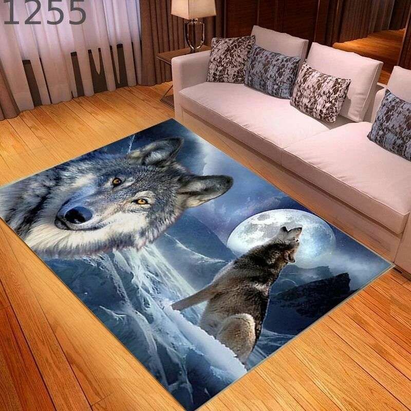 Ковер для декора дома с рисунком волка11