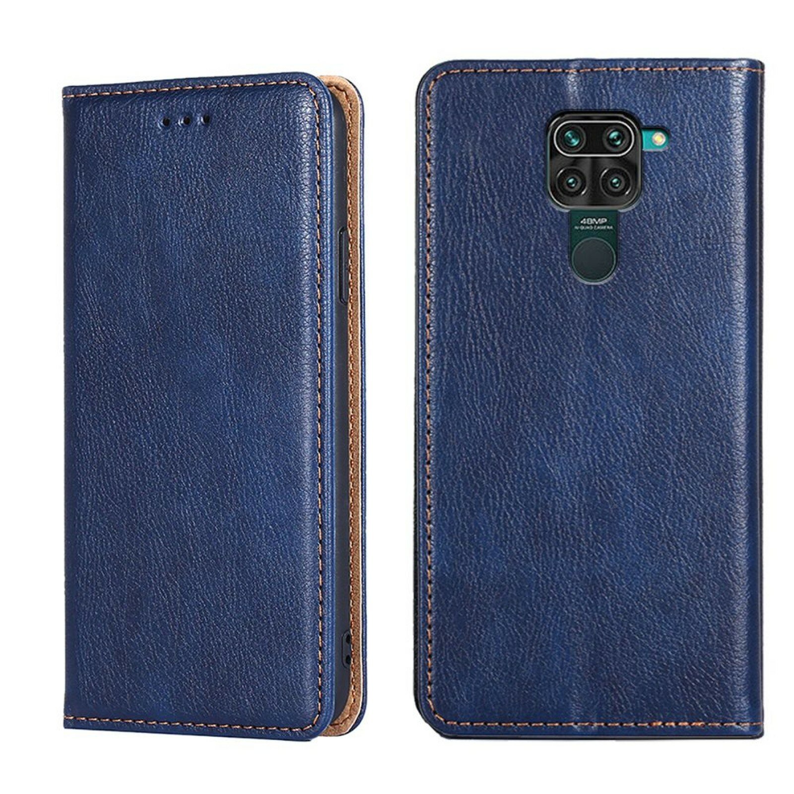 Чехол-книжка MyPads для Xiaomi Redmi 10X 4G и Redmi Note 9, синий, искусственная кожа