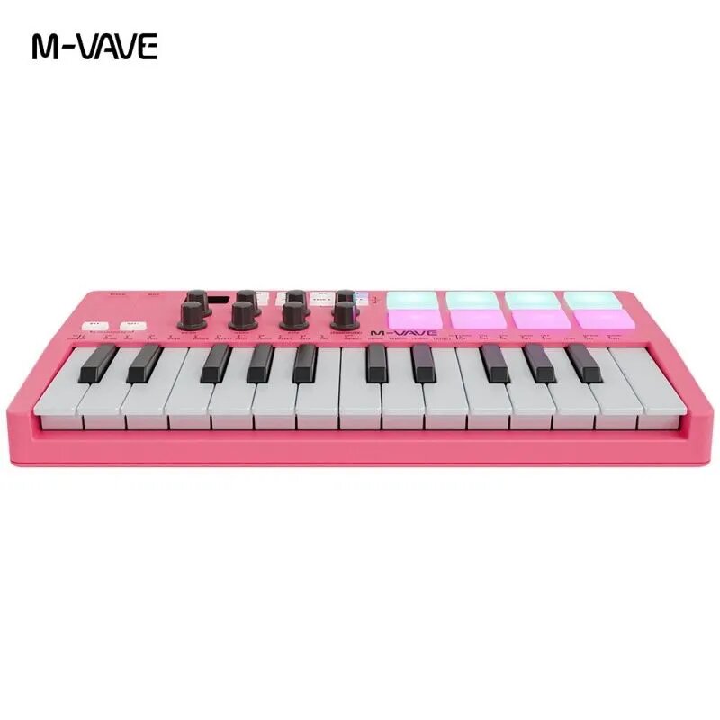 MIDI-клавиатура M-VAVE SMK-25 розовая 25 клавишная USB-MIDI — фото 1