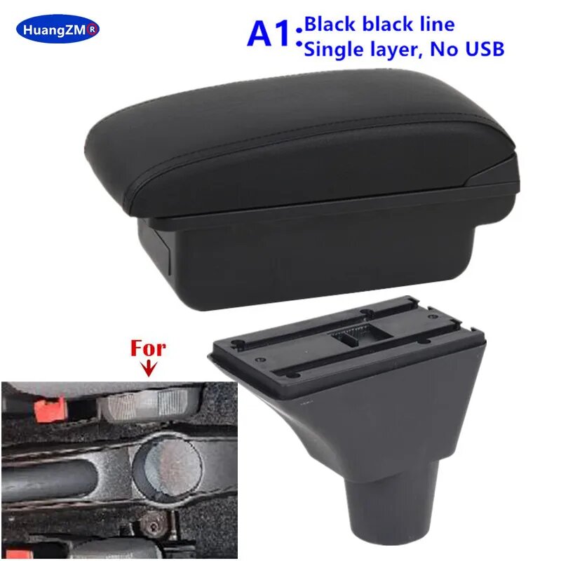 Подлокотник Fiat Panda II 2 С USB-портом, Центральная Консоль Для Хранения, Специальный Мод, Обновленный кожаный/АБС-пластик