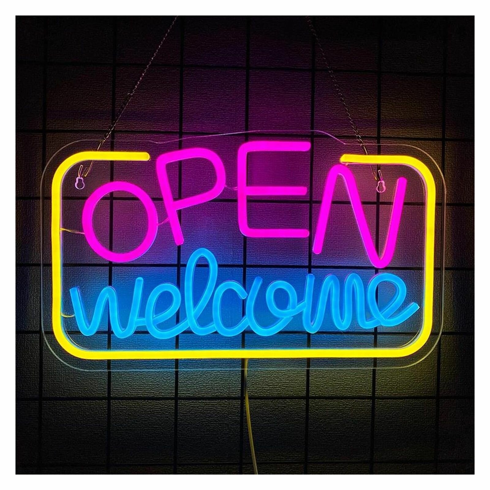 Open Welcome Декор Неоновой Вывески 40смх24см