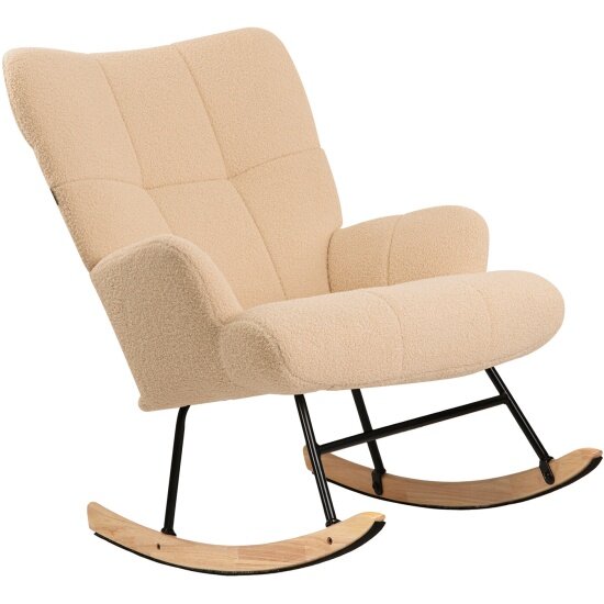Кресло-качалка Brabix "Rock LC-310", фактурная ткань букле (экомех), кремовое, 533150