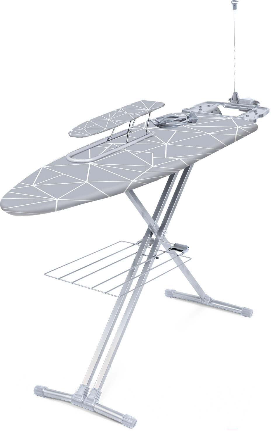 Гладильная доска напольная НТ9/4 с линиями на сером