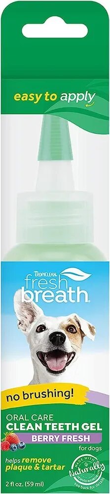 TropiClean Fresh Breath Oral Care Clean Teeth Gel Berry Fresh для собак, гель для удаления зубного налета и камня 59 мл