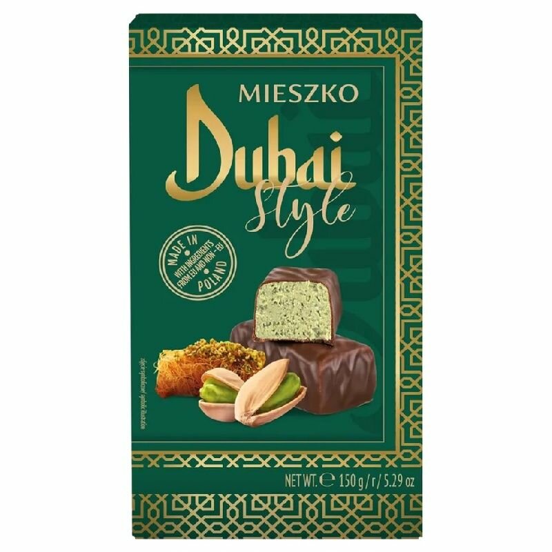 Конфеты MIESZKO Dubai Style с хрустящим катаифи и фисташковой пастой /картон/ 150г