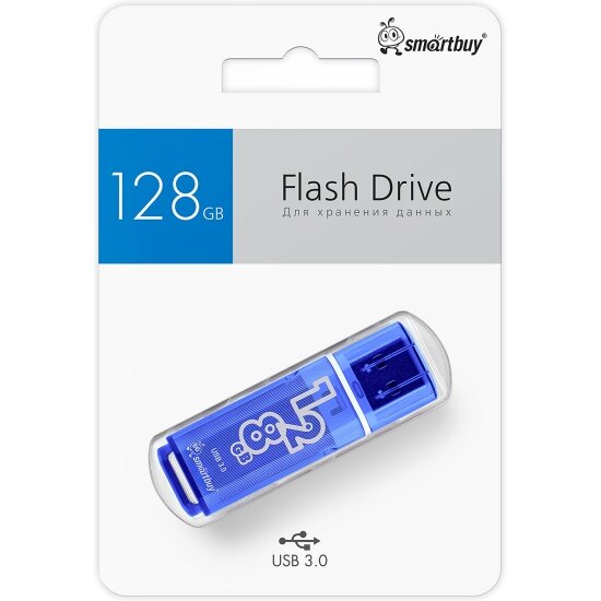 USB флешка Smartbuy 128Gb Glossy dark blue USB 3.0