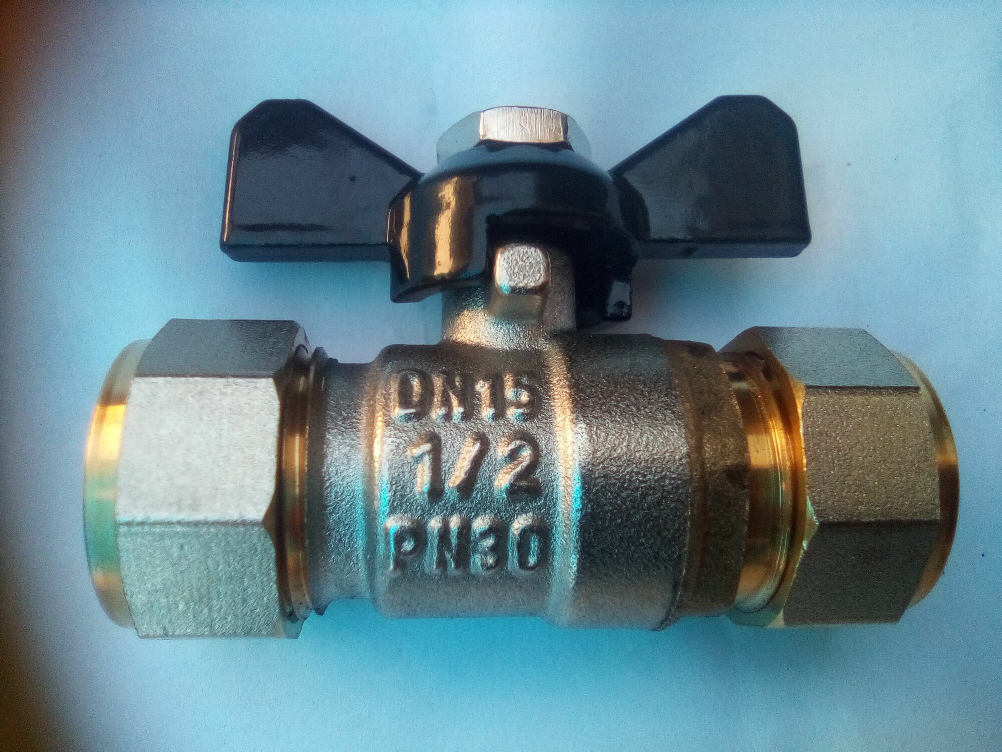 Кран шаровой OTMO1035, латунь, для металлопластиковой трубы, 16х16 мм PN30