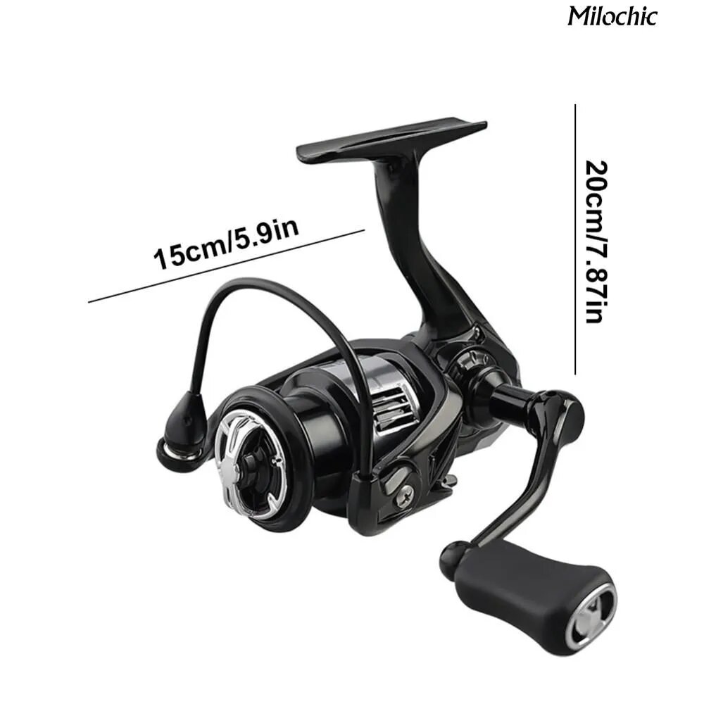 Milochic Катушка Безынерционная 2500# для Спиннинга Морская Черный 13+1 Подшипников — фото 1