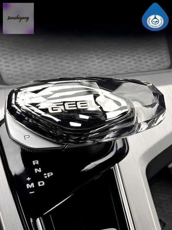Кристальная ручка КПП для Geely - автоматическая, стильный аксессуар для салона автомобиля, черная — фото 1