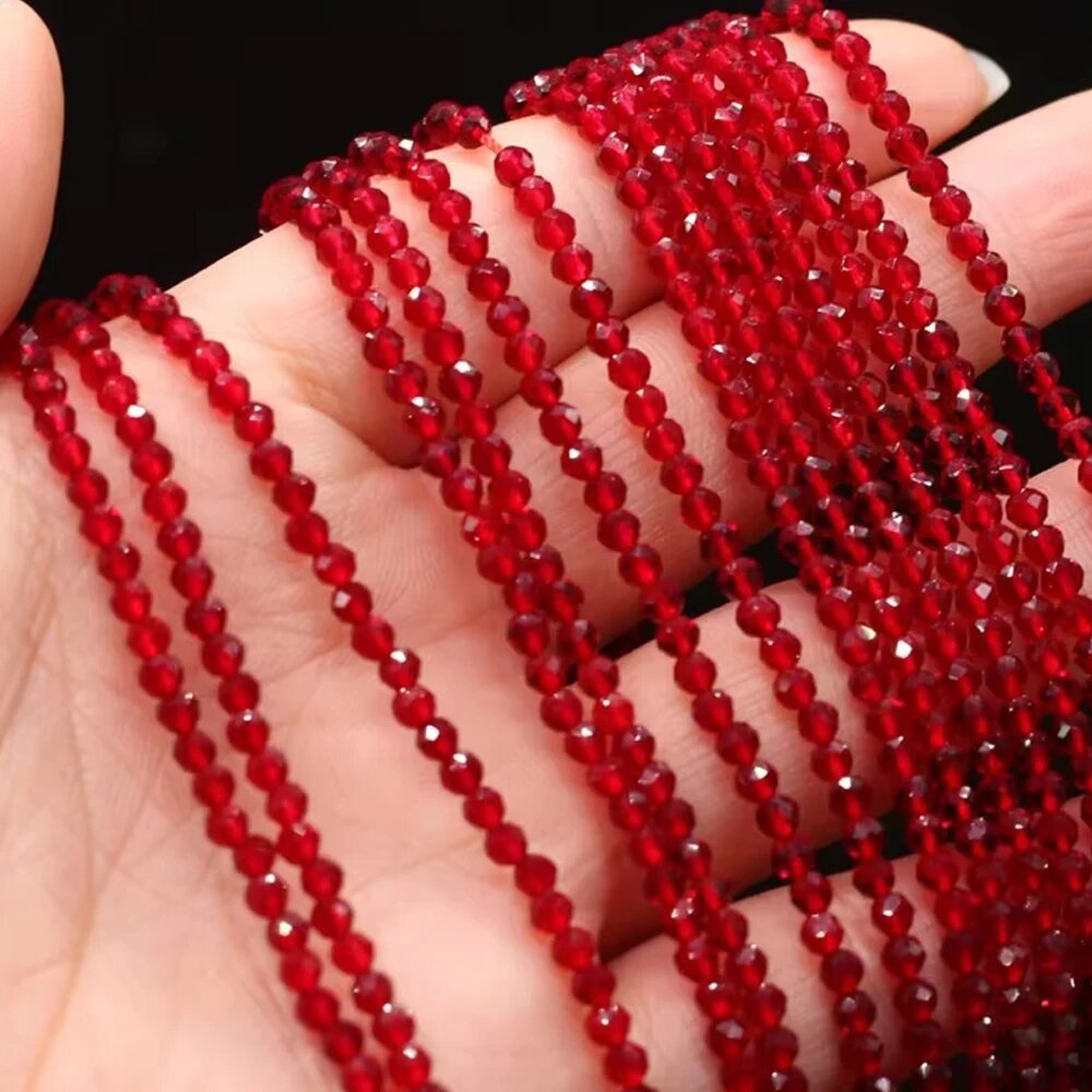 Браслет из бусин из шпинели 5 шт 3mm(about 600pcs), Red