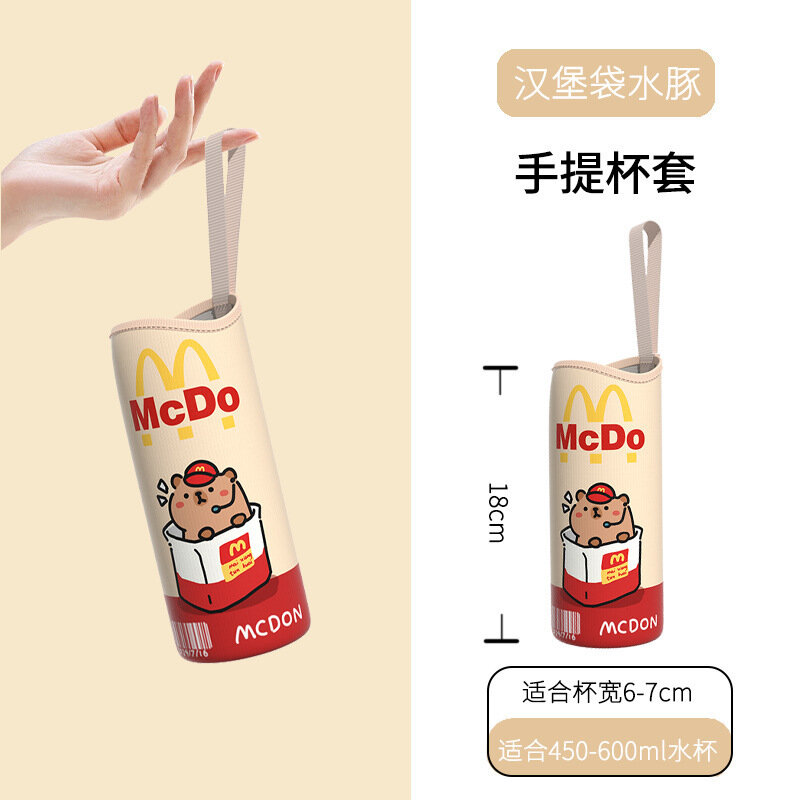 Универсальный милый чехол для стакана с ручкой, изолированный и термостойкий, предотвращающий ожоги и падения, простой чехол для стеклянного стакана для детей.