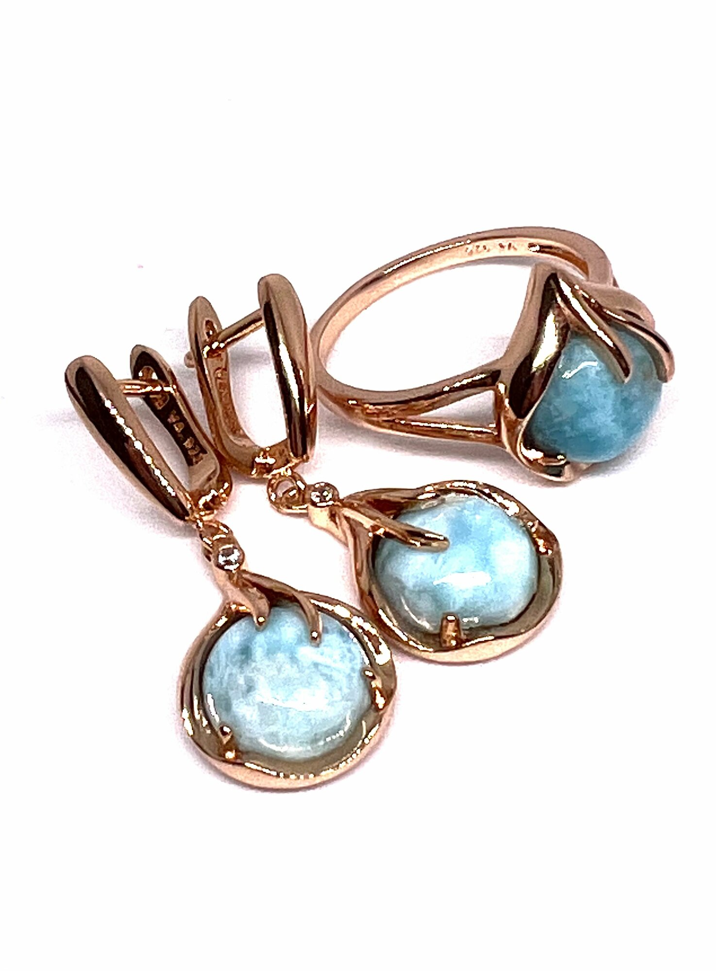 Комплект бижутерии, ларимар