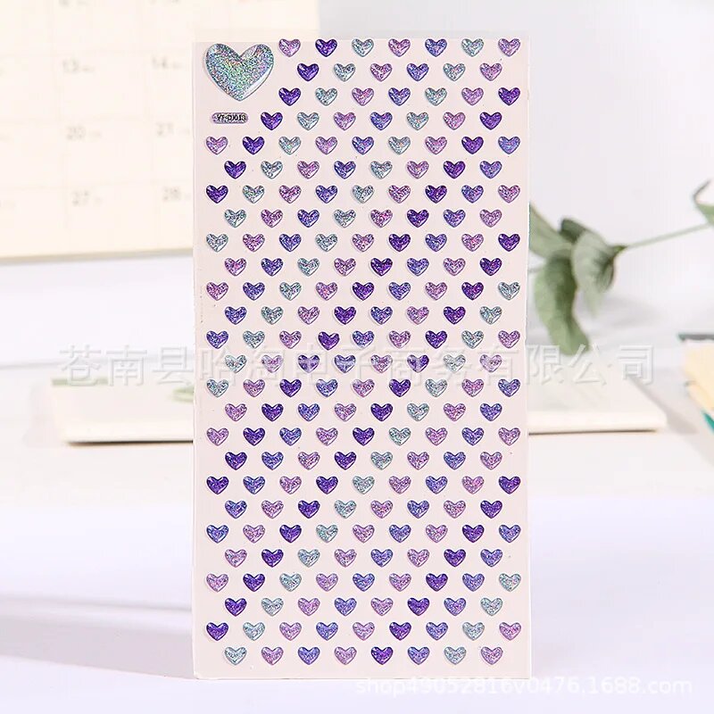 Блестящие наклейки-сердечки для скрапбукинга, цвет 10