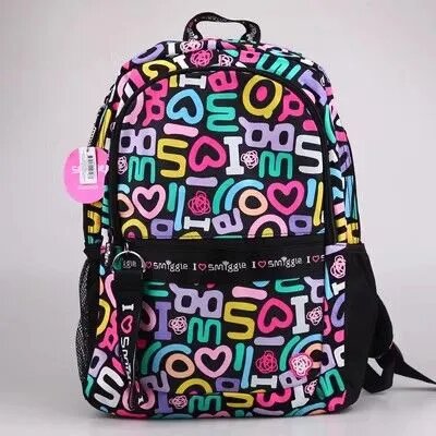 Smiggle Рюкзак для девочек школьный молодежный с принтом сердечки и надписями для учебы