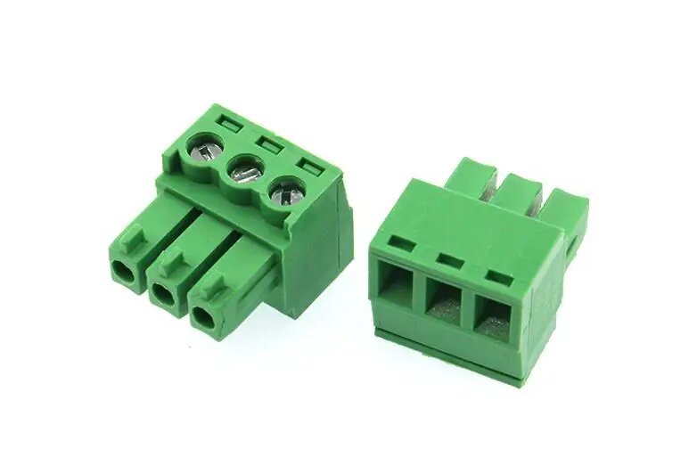 Зеленые вставные клеммные колодки 2/3/4/5/6/7/8/10/12-контактные 3,81 мм 3 Pin