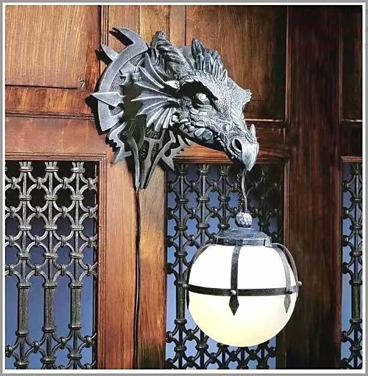 Декоративный светильник-дракон из смолы с подсветкой для сада и дома настенное украшение, уличная лампа, статуэтка-фонарь
