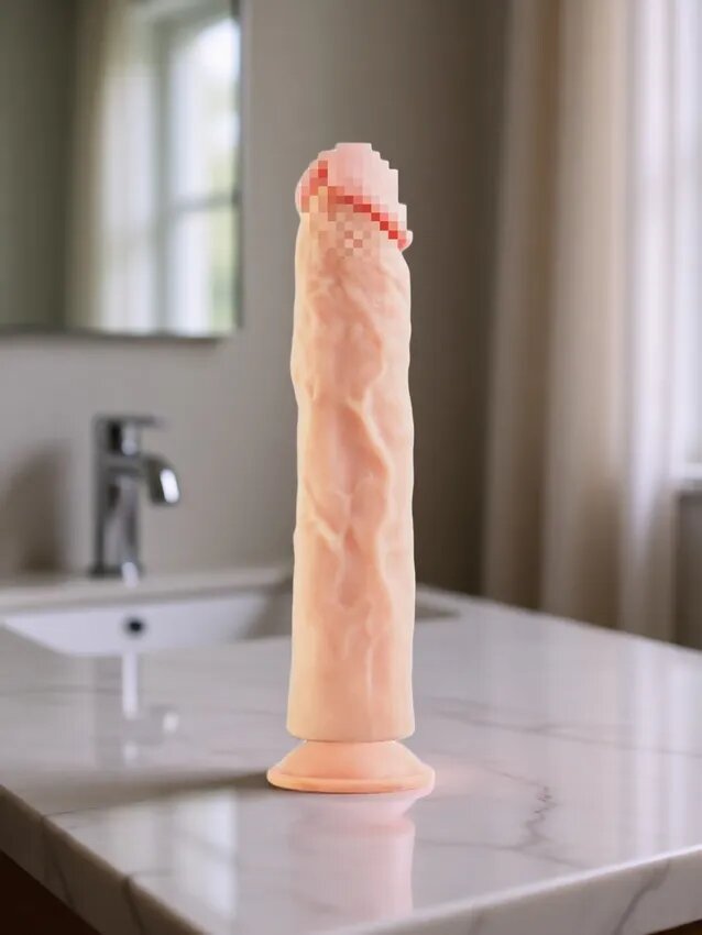 Фаллоимитатор LoveToy неоскин на присоске в ламинате, телесный, 24 см