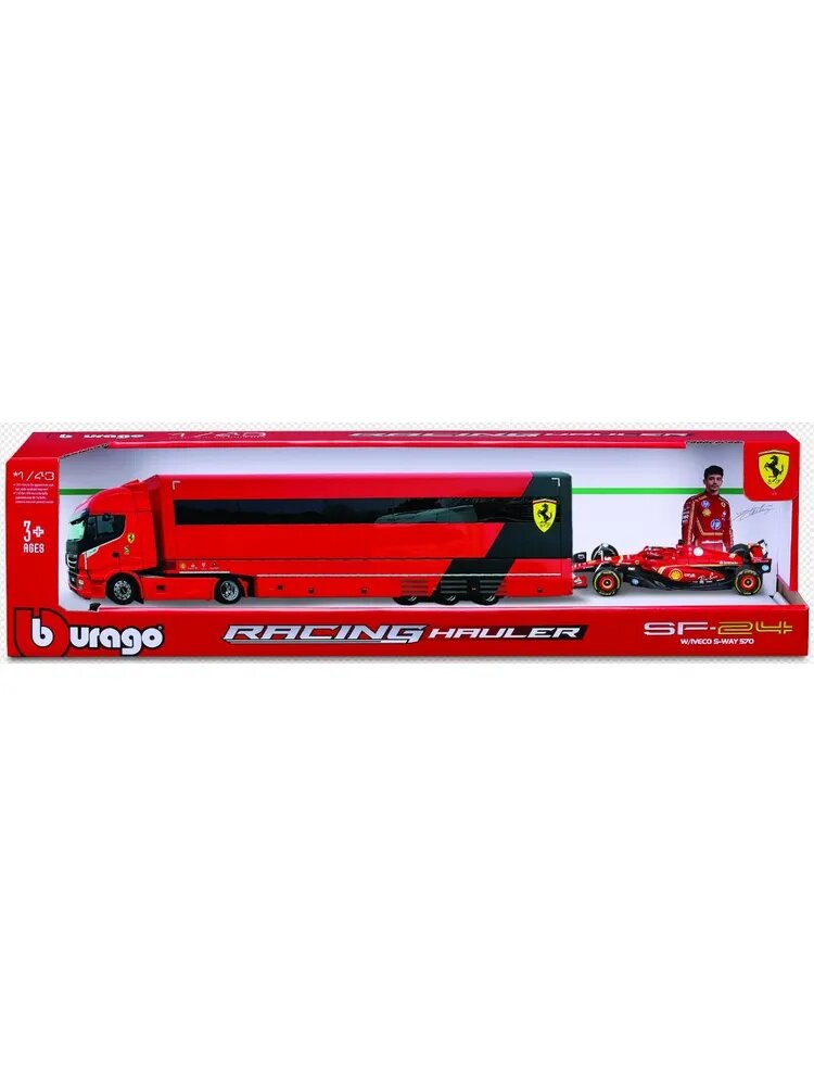 Bburago 1:43 Mercedes-Benz F1 Гоночный Грузовик С Транспортером - Металлическая Коллекционная Модель, Набор Формула 1