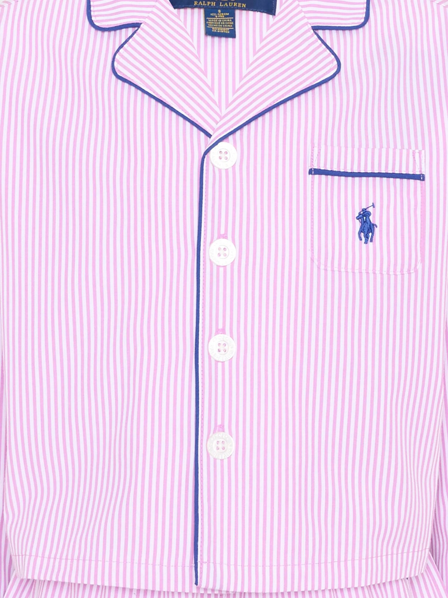 Пижама Polo Ralph Lauren Striped piping pajamas, размер 4 года, розовый — фото 1