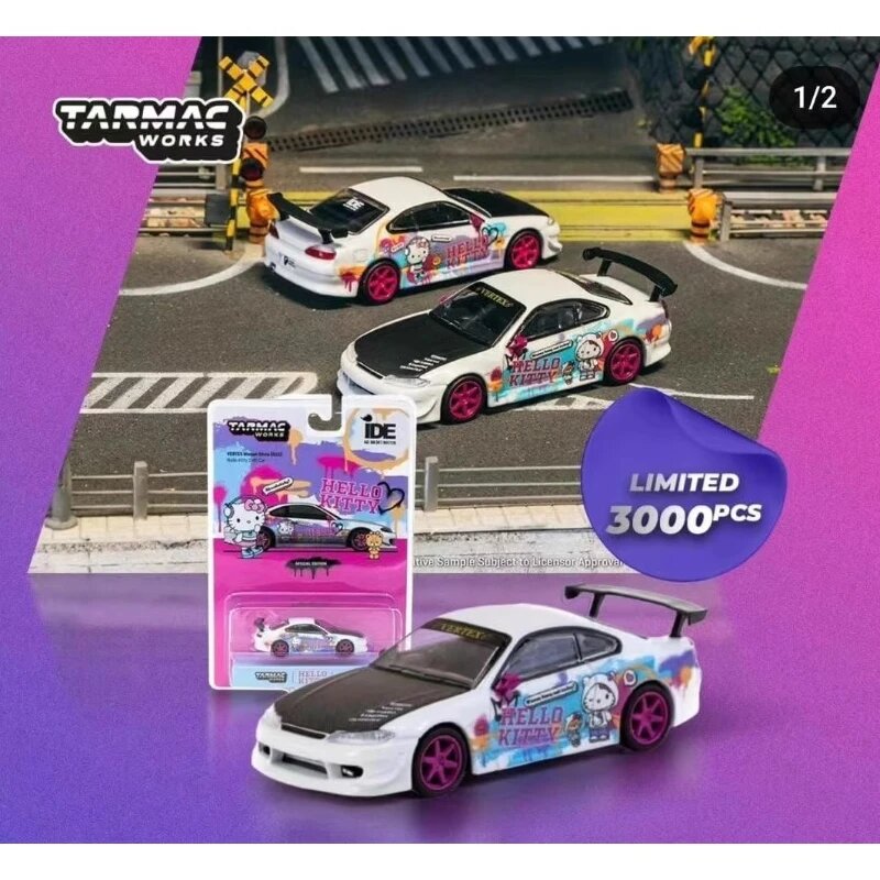 Tarmac Works Hello Kitty Nissan Silvia (S15) 1:64 Розовый — фото 1