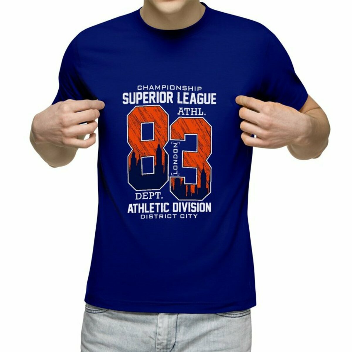 Мужская футболка «В огнях мегаполиса» (синий, S)