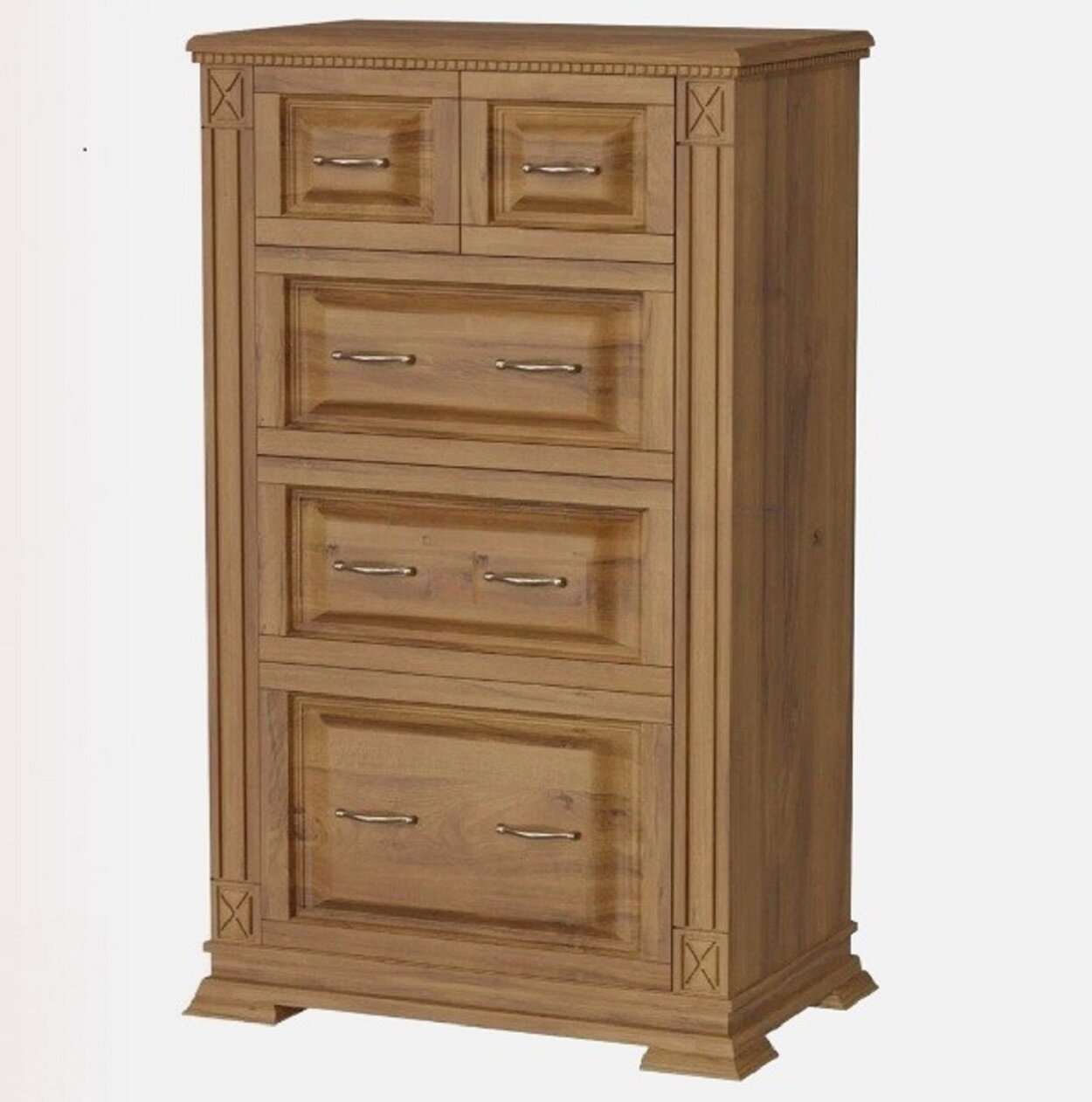 Комод для хранения вещей из массива сосны ммк-древ Верди 220, 70x45x120 клас. орех 2