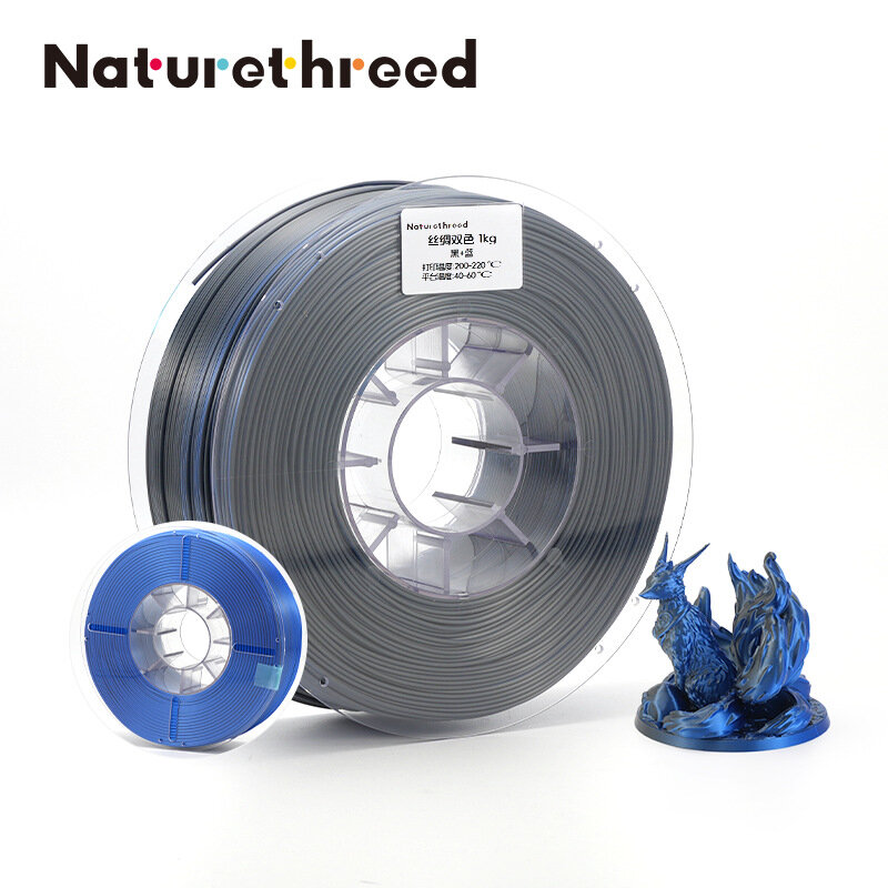 Новые материалы для творчества 2026 года, прямые продажи с завода, филамент для 3D-печати, шелк, двухцветный, трехцветный, горизонтальный градиент, филамент 1 кг.