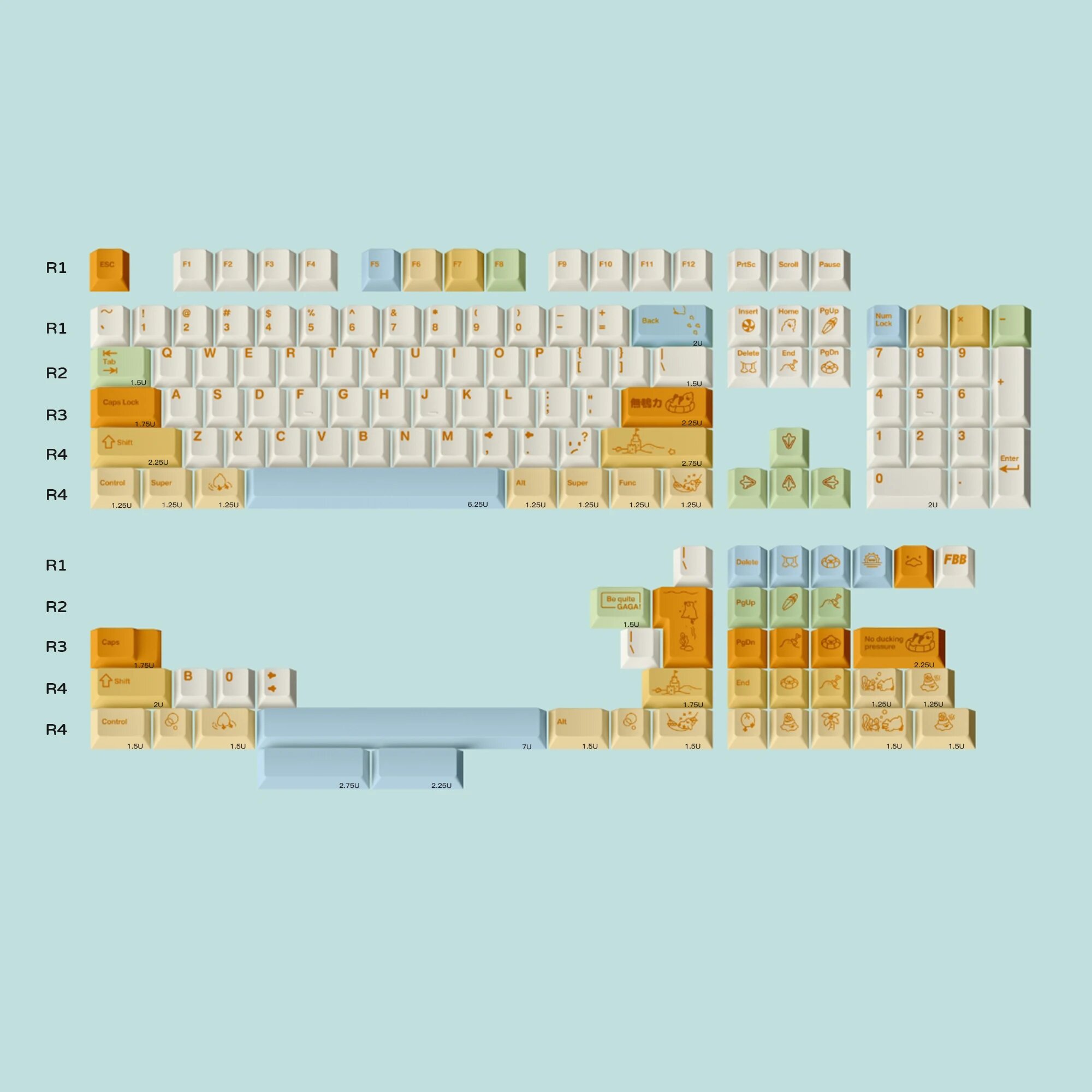 KBDfans Колпачки клавиш вишневый профиль PBT 146 штук