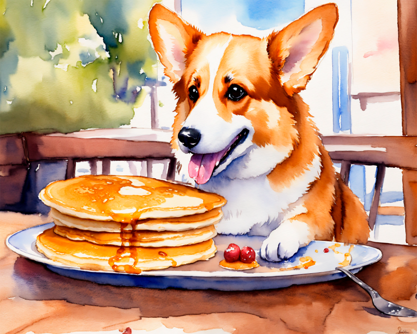 Картина по номерам "Корги с блинами", хлопковый холст на подрамнике 40х50 см, акрил, 000 Art Hobby Home