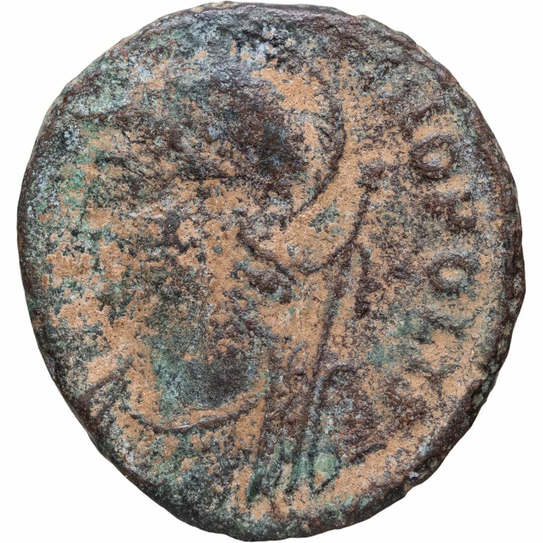 Римская Империя, император Константин Великий, AE [фоллис] 307-337 гг : памятный выпуск в честь основания Константинополя, Бронза, в сохранности F