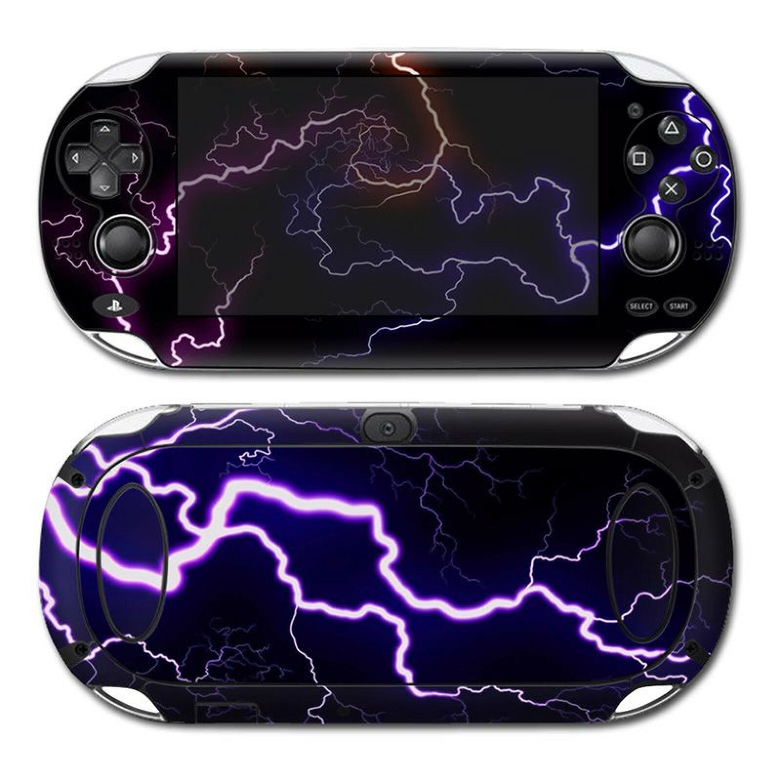 Защитная пленка MyPads для геймпада Sony PS VITA 1000 с дизайном фиолетовые молнии