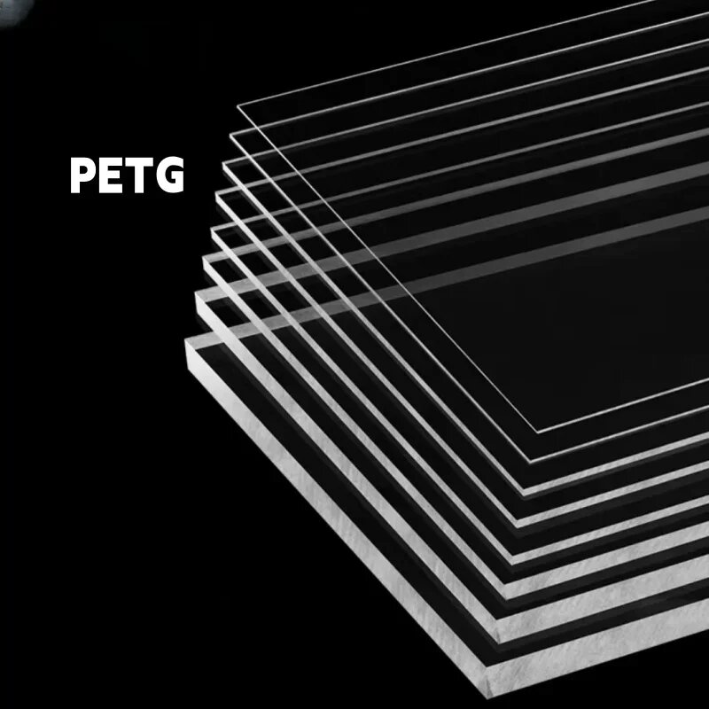 Прозрачные листы PETG 20x20cm 2PCS, 2mm