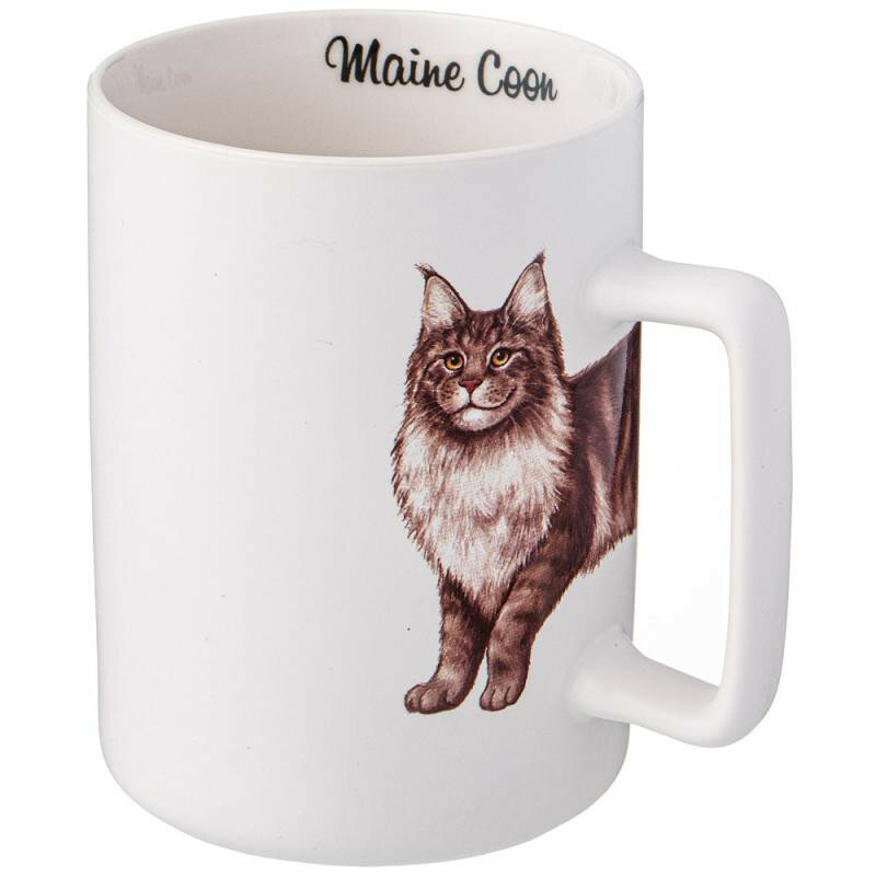 Кружка Арти М Lefard Maine coon 400ml, фарфор, с декором, использование в СВЧ