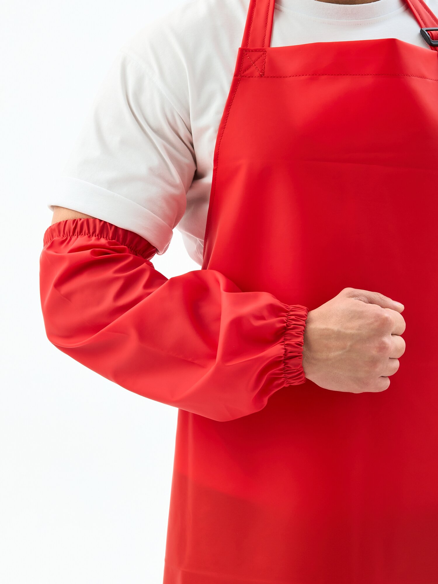 Нарукавники влагозащитные ПВХ KNIFECUT, многоразовые, садовые непромокаемые, красные