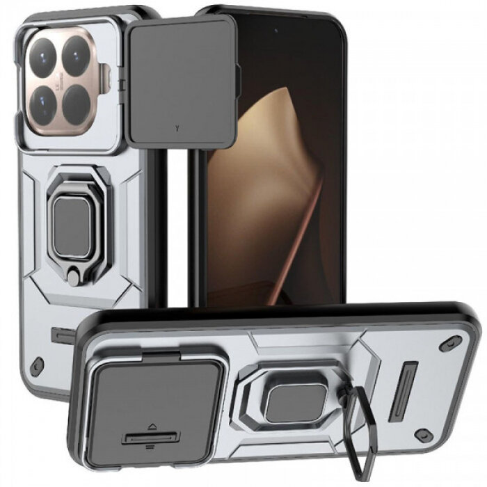 Transformer Ring Holder Противоударный чехол с кольцом и шторкой камеры для Xiaomi Mi 15T Pro