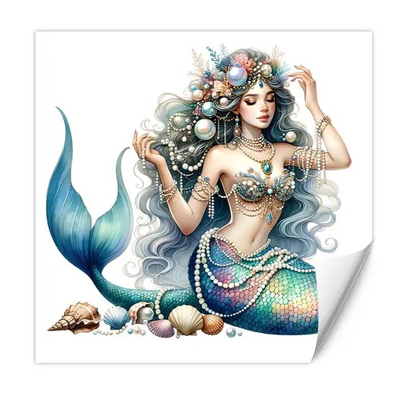 Водонепроницаемая наклейка на унитаз «Русалка», наклейка для украшения стены для ванной комнаты, плитка на крышку унитаза, съемные декоративные наклейки S588