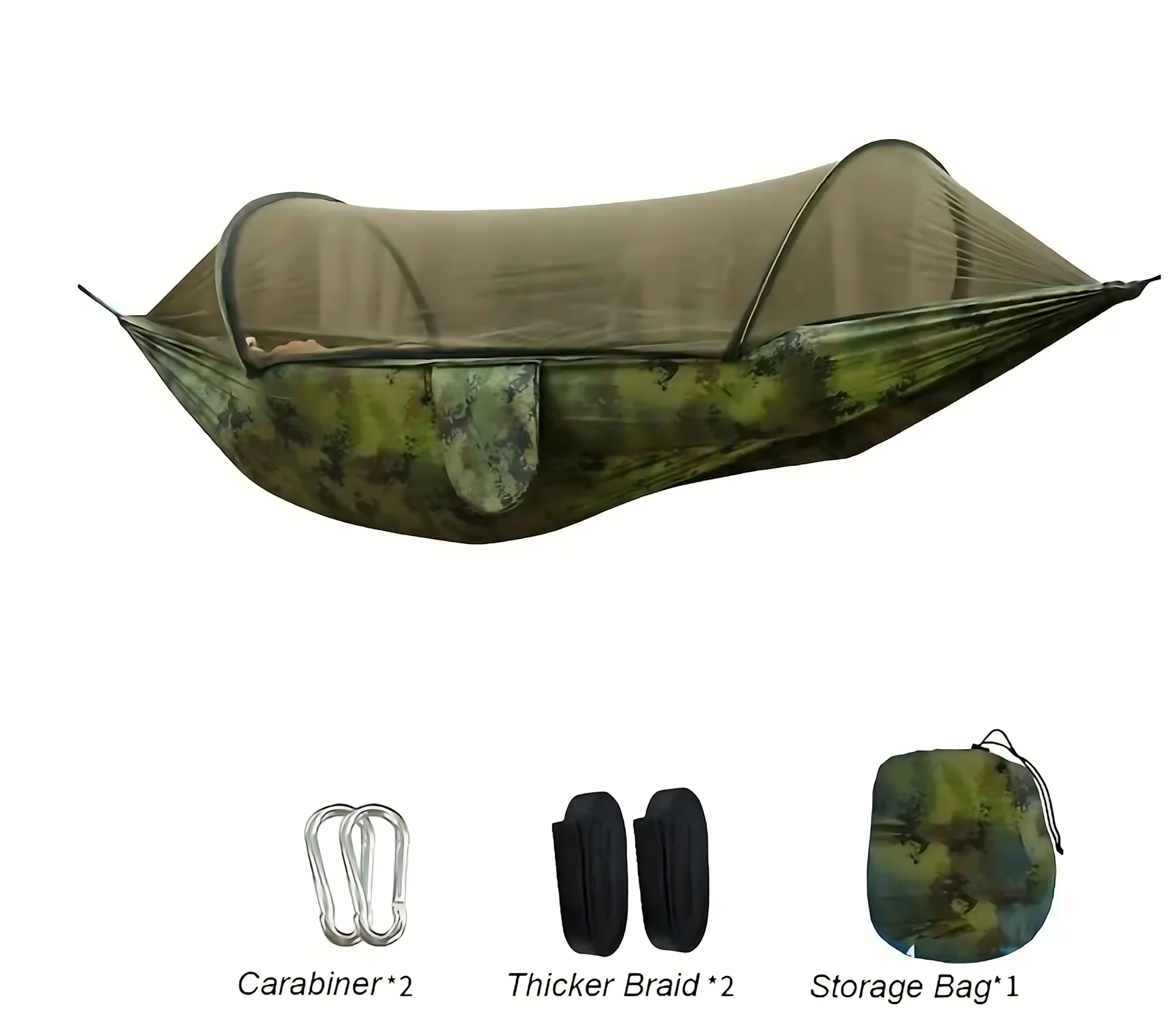 Гамак-Палатка, Нейлон, Встроенной Москитной Сеткой, Быстросборная，камуфляж