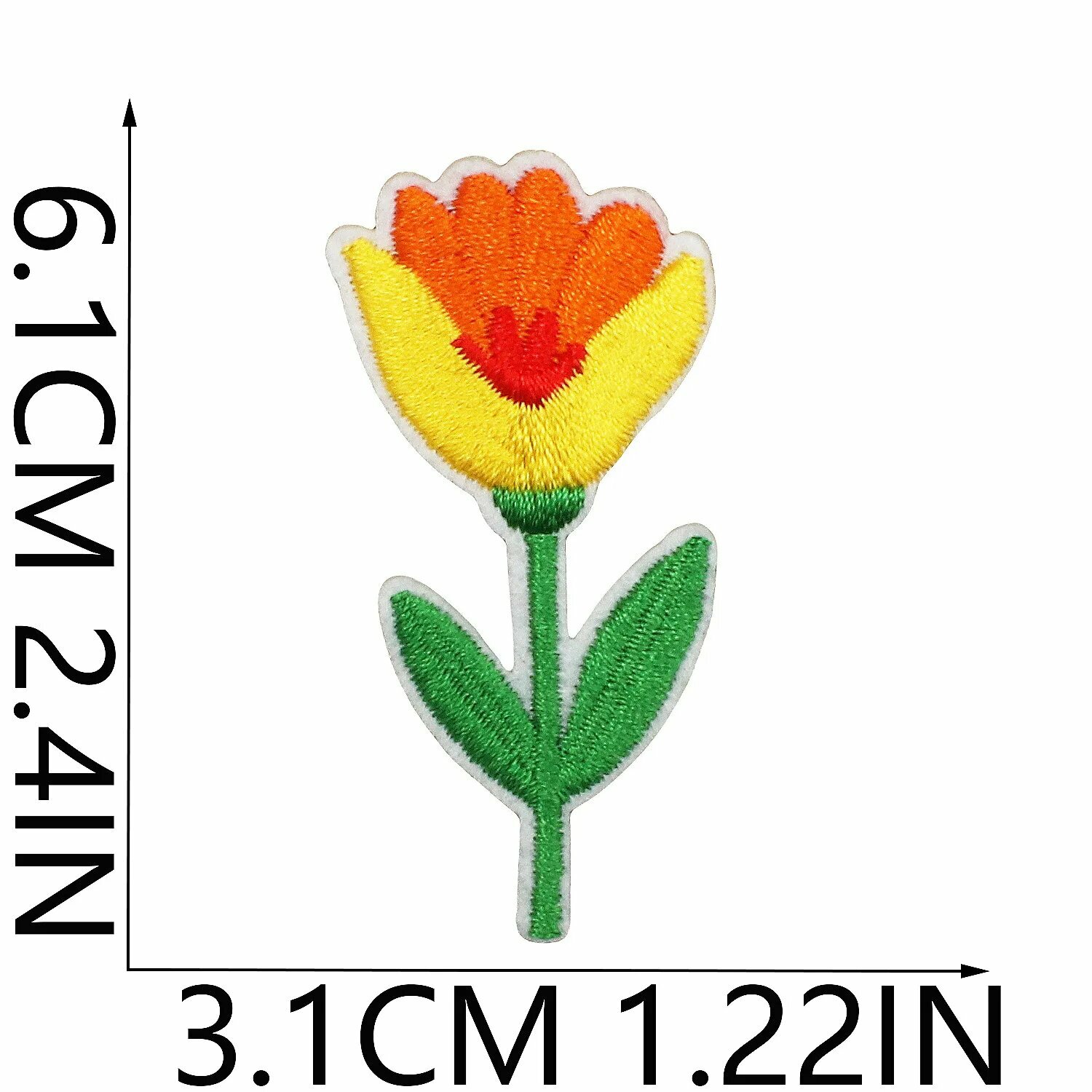 Вышитый патч Цветок, 6.1x3.1 см, Цвет: -2