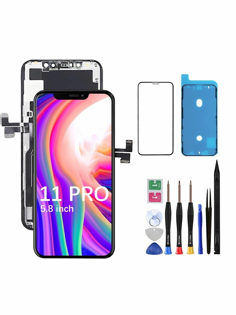 Экран для iPhone 11 Pro LCD дисплей с 3D Touch и сенсорным стеклом, модуль в сборе 5.8 (A2160 / A2217 / A2215) с инструментами для ремонта